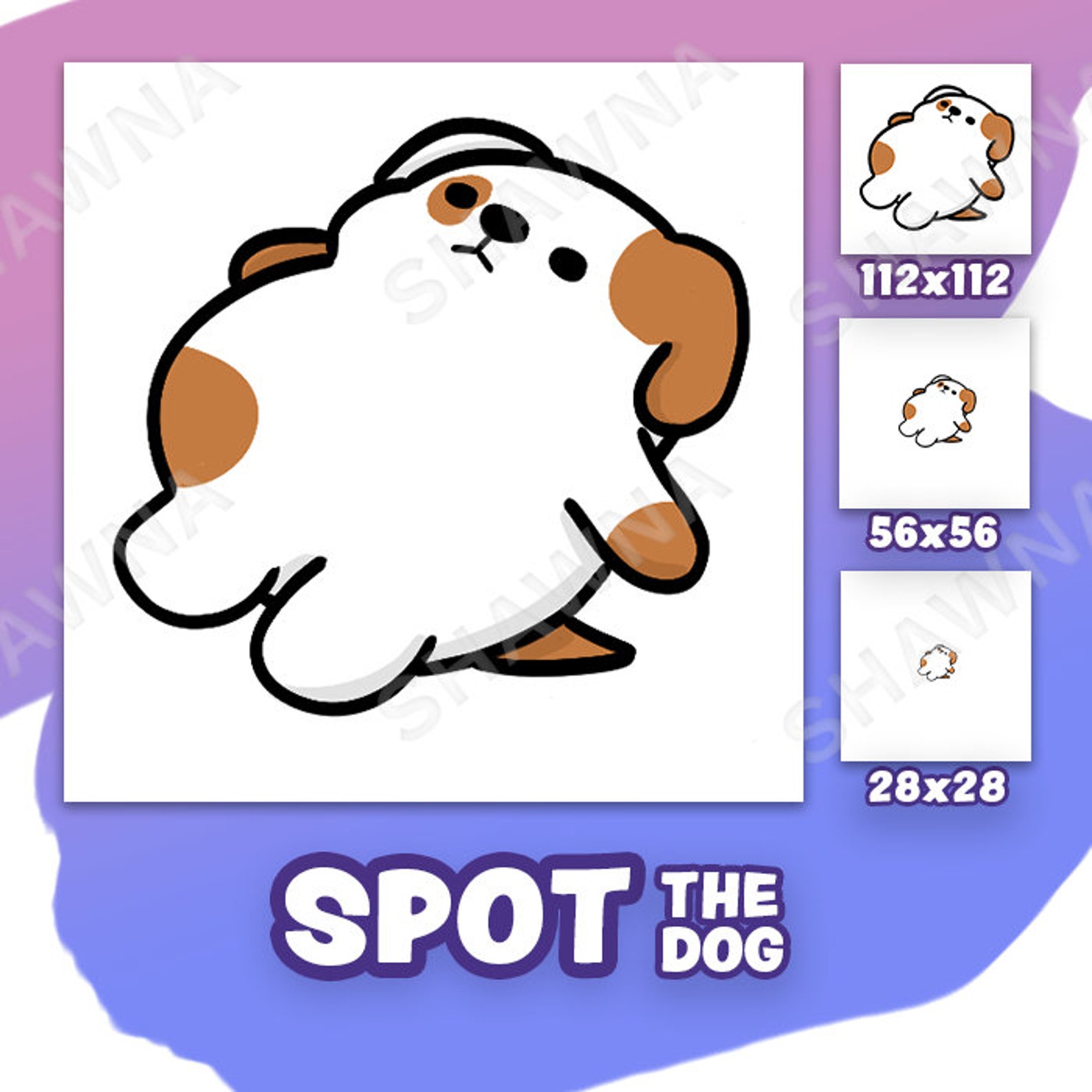 Defeated Dog Emote Spotted Dog | Etsy