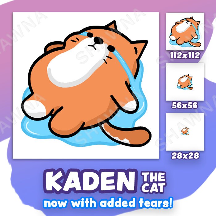 Defeated Cat Emote Orange Cat with Puddle of Tears | Etsy