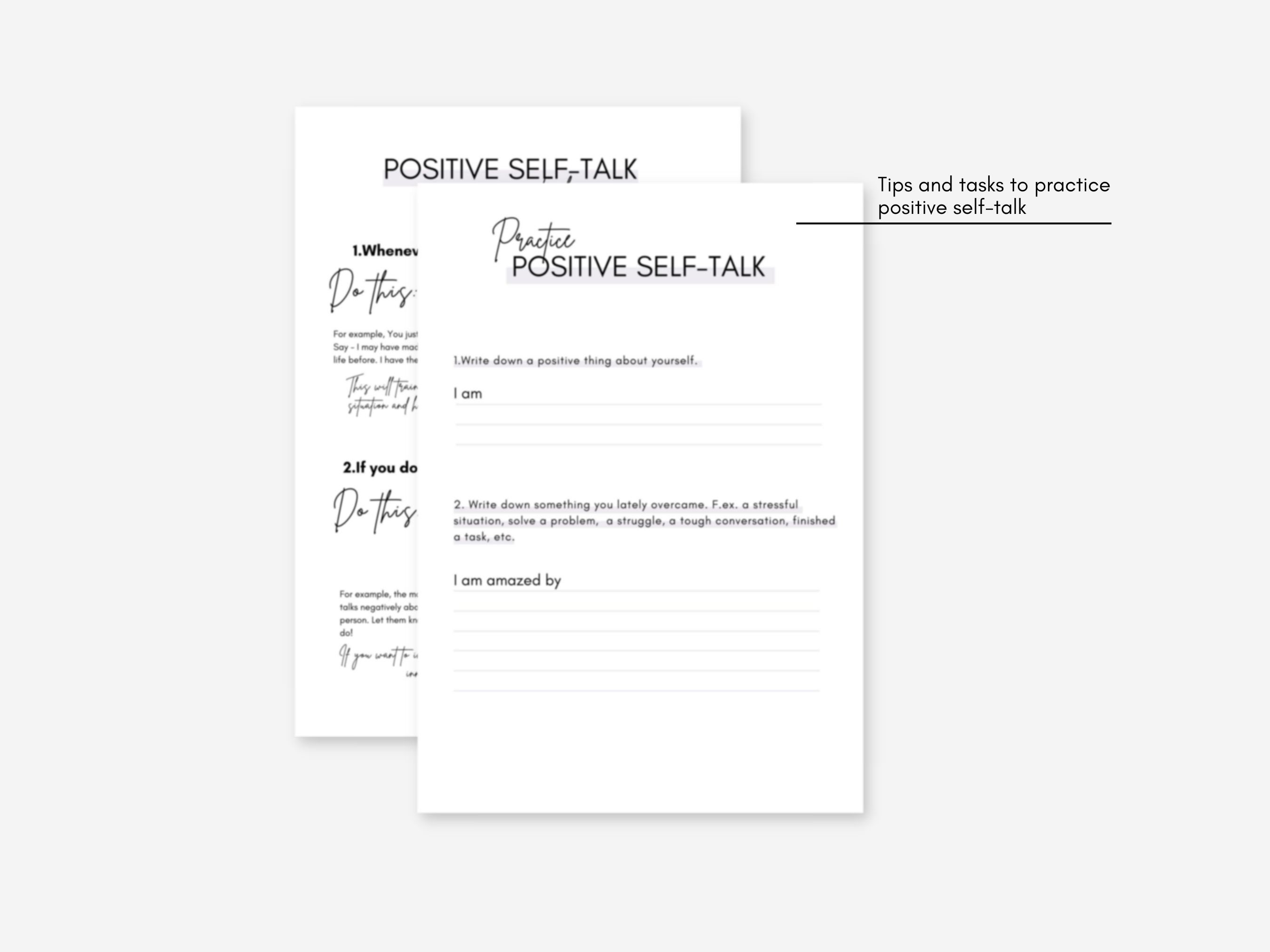 Positive Self-talk Worksheets, Positive Printables, Practice Positive ...