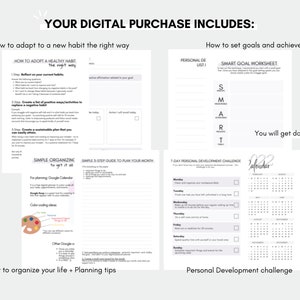 Self Development Printable Journal Self Growth Worksheets | Etsy