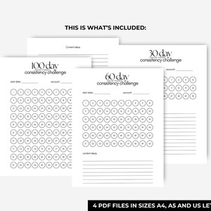 Social Media Consistency Tracker Templates, Content Planner, Goal ...