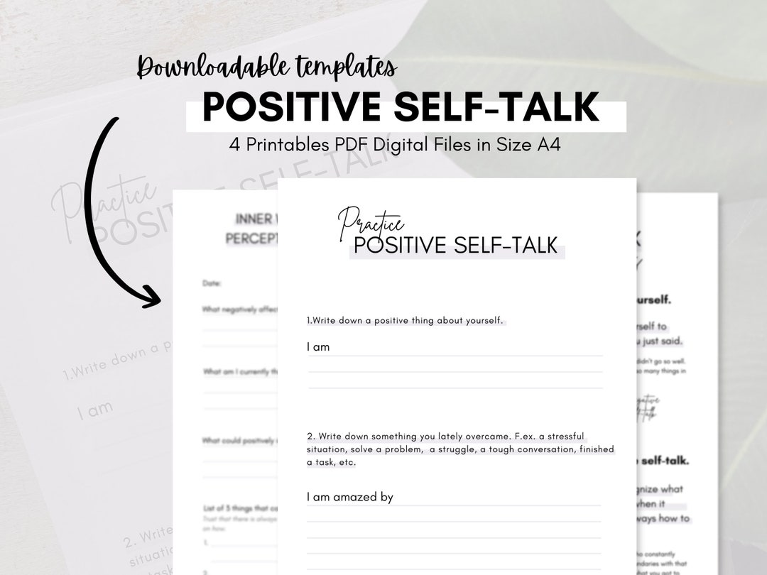 Positive Self-talk Worksheets Positive Printables Practice - Etsy