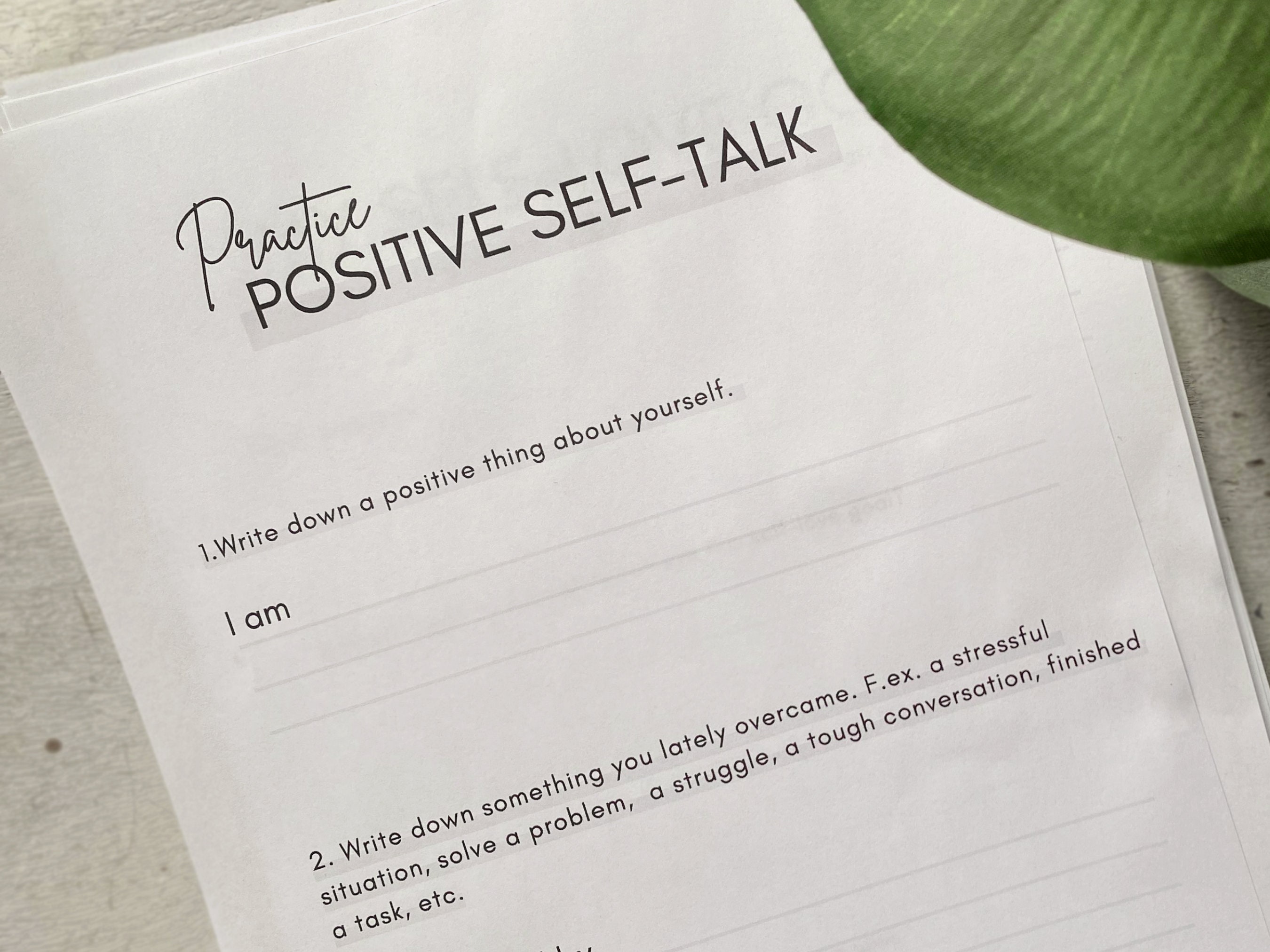 Positive Self-talk Worksheets Positive Printables Practice - Etsy