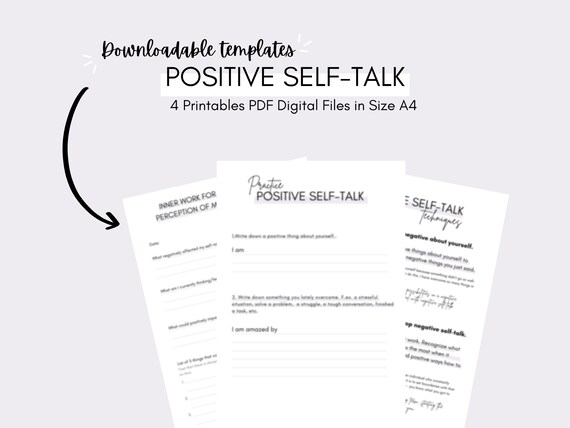 Positive Self-talk Worksheets Positive Printables Practice | Etsy