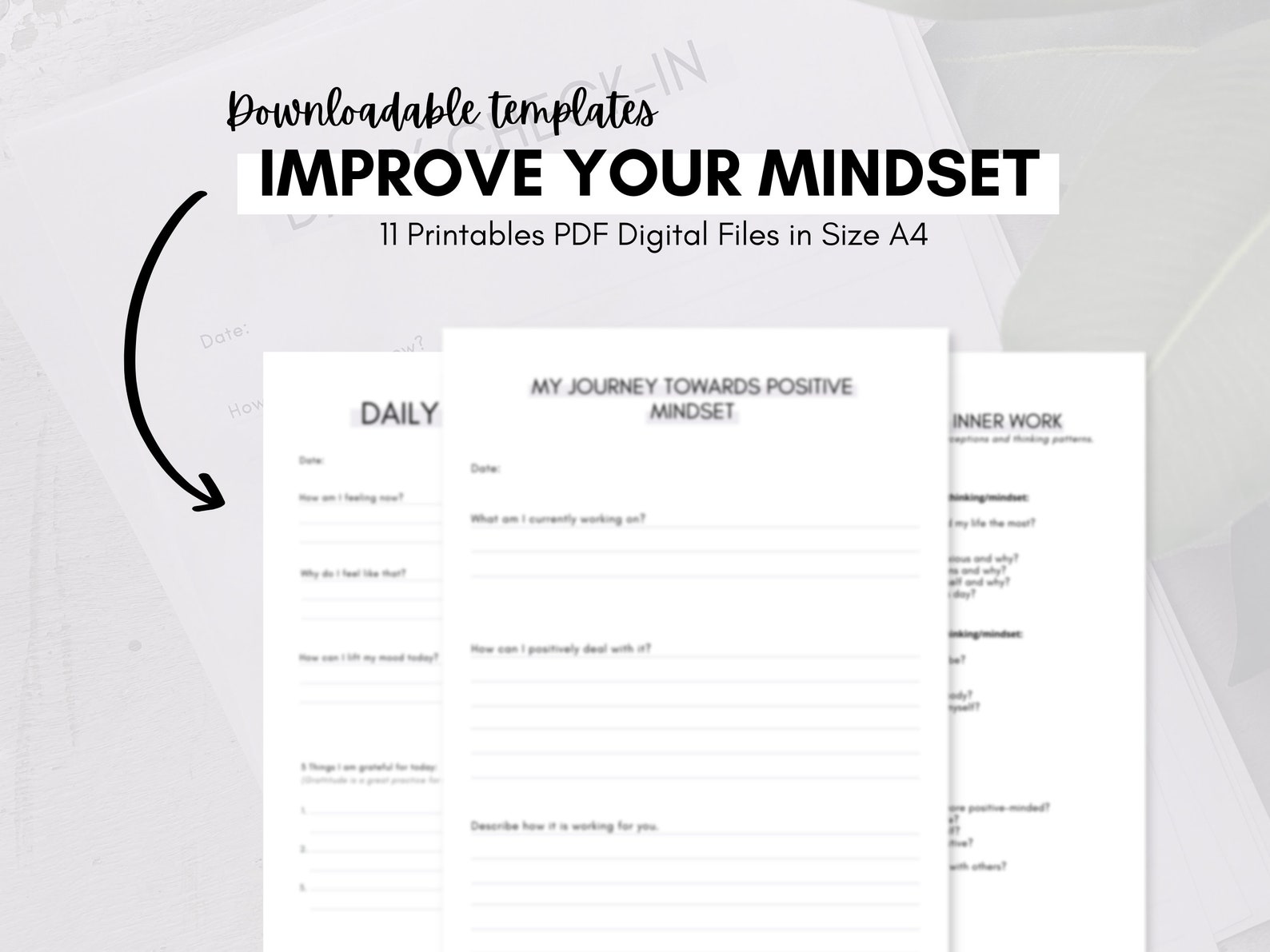 Positive Mindset Printables Worksheets to Improve Mindset - Etsy
