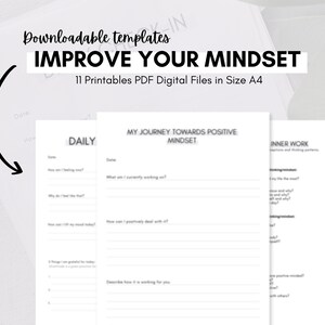 Positive Mindset Printables Worksheets to Improve Mindset - Etsy