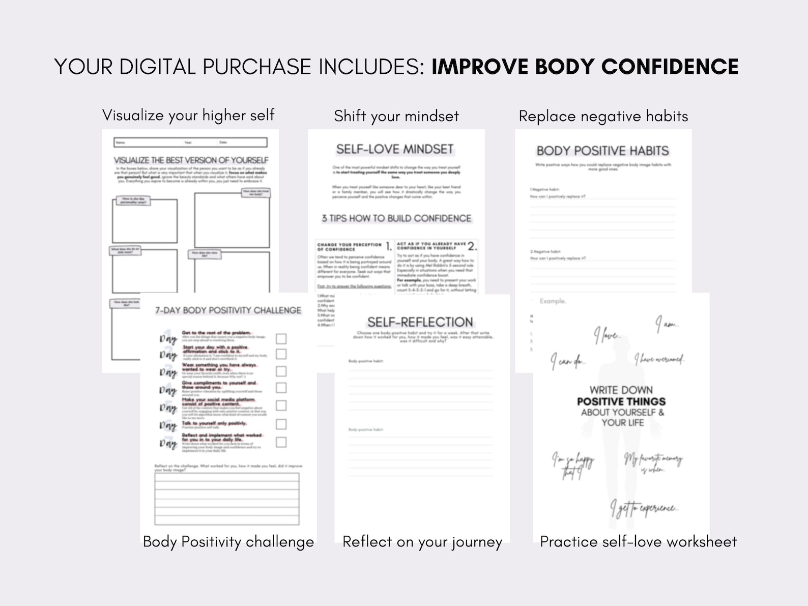 Body Positivity Journal, Body Positive Printables, Self Love Template ...