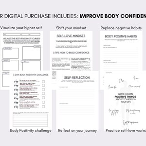 Body Positivity Journal, Body Positive Printables, Self Love Template ...
