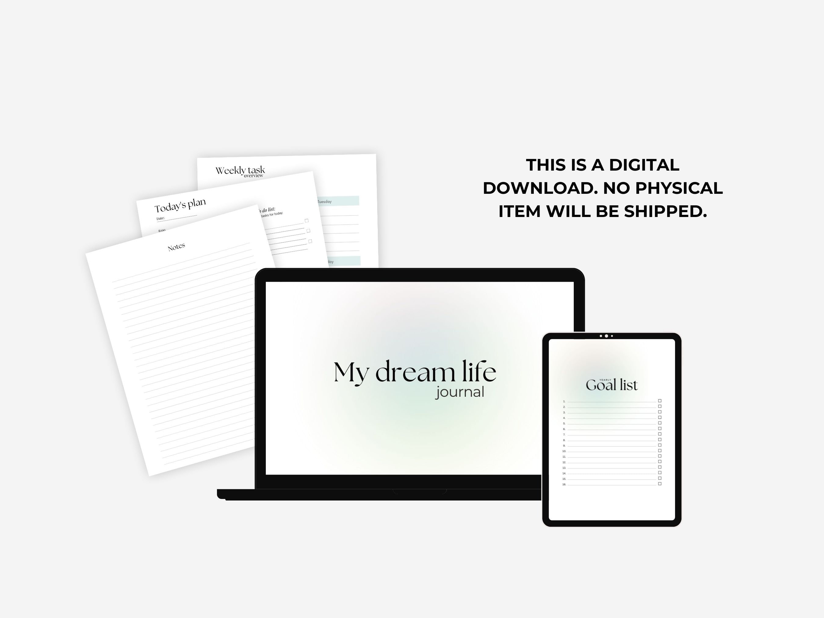 Dream Journal Goal Planner Digital Planner Printables Life - Etsy