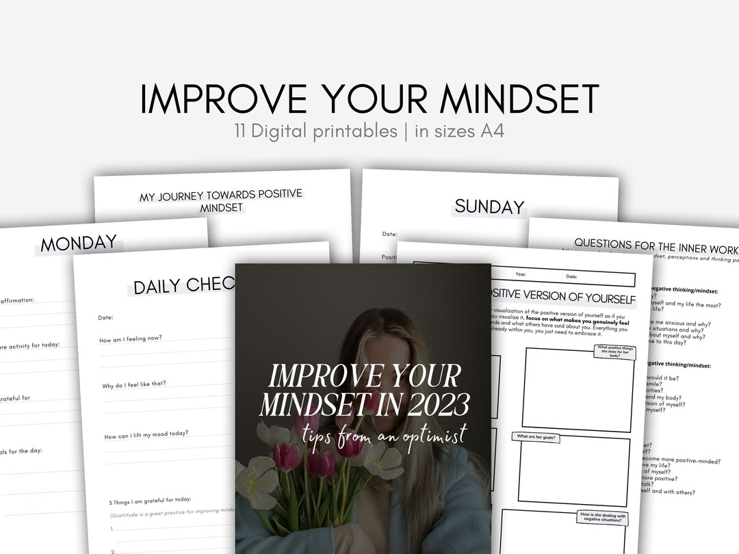 Positive Mindset Printables, Worksheets to Improve Mindset, Printable ...