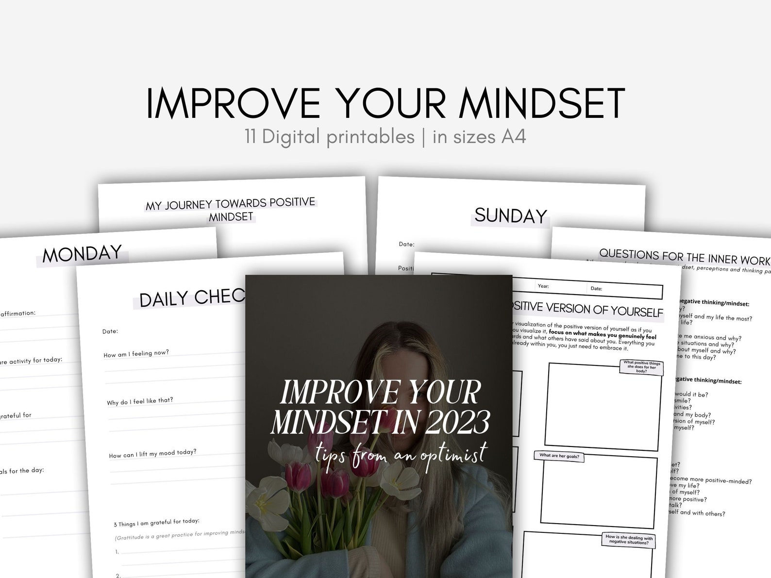 Positive Mindset Printables, Worksheets to Improve Mindset, Printable ...