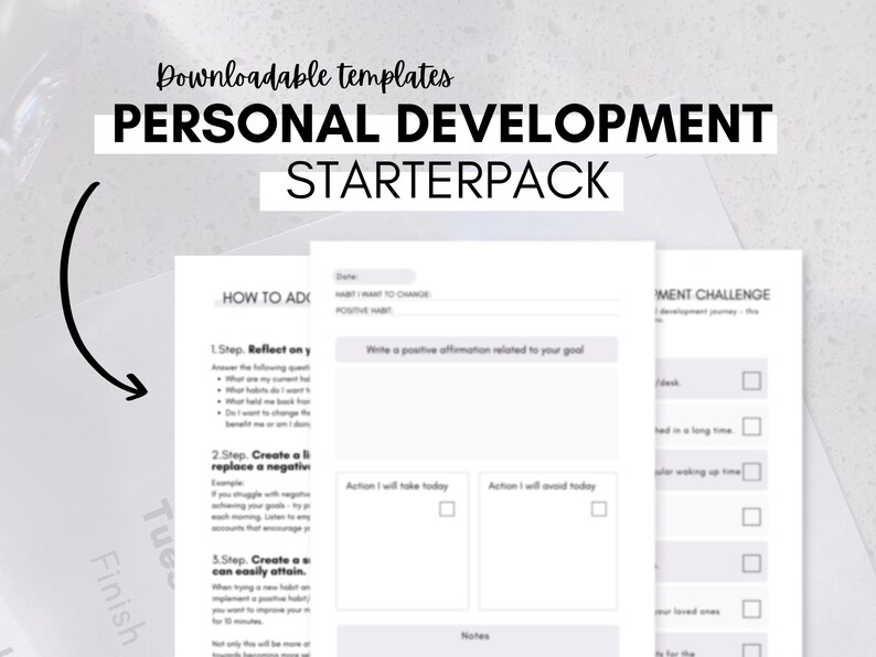 Self Development Printable Journal Self Growth Worksheets | Etsy