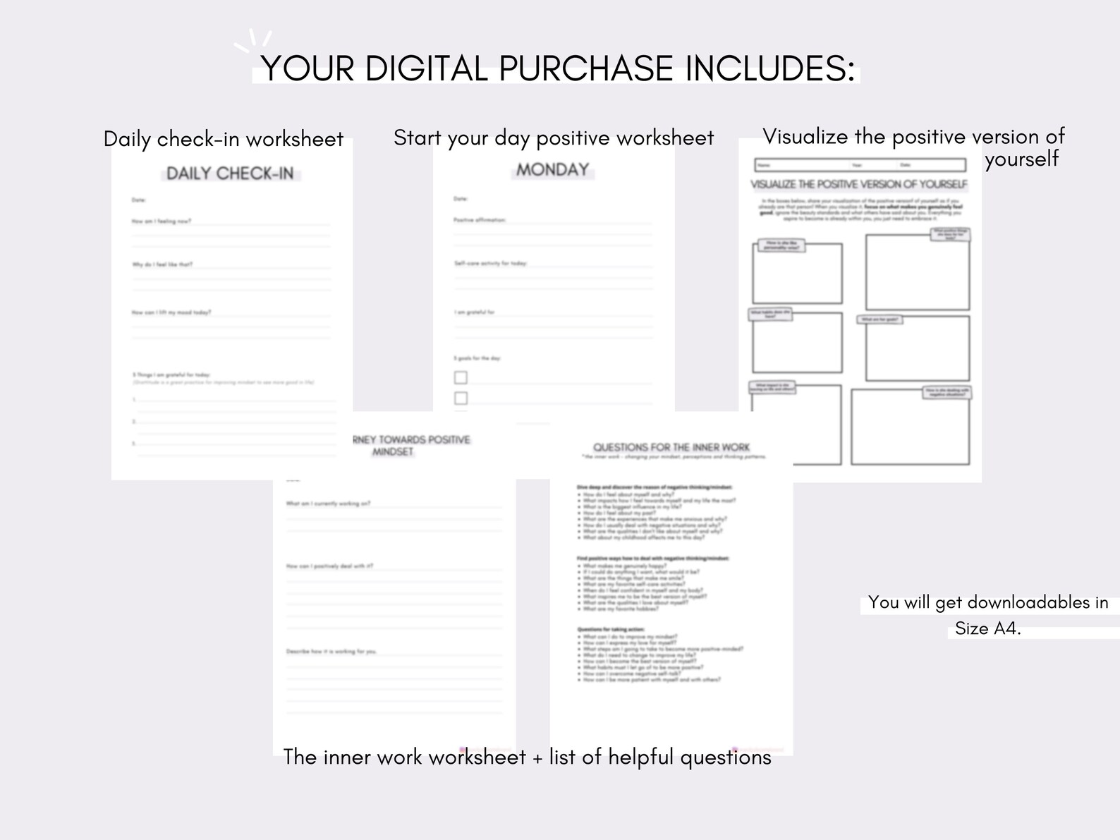 Positive Mindset Printables, Worksheets to Improve Mindset, Printable ...