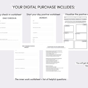 Positive Mindset Printables, Worksheets to Improve Mindset, Printable ...