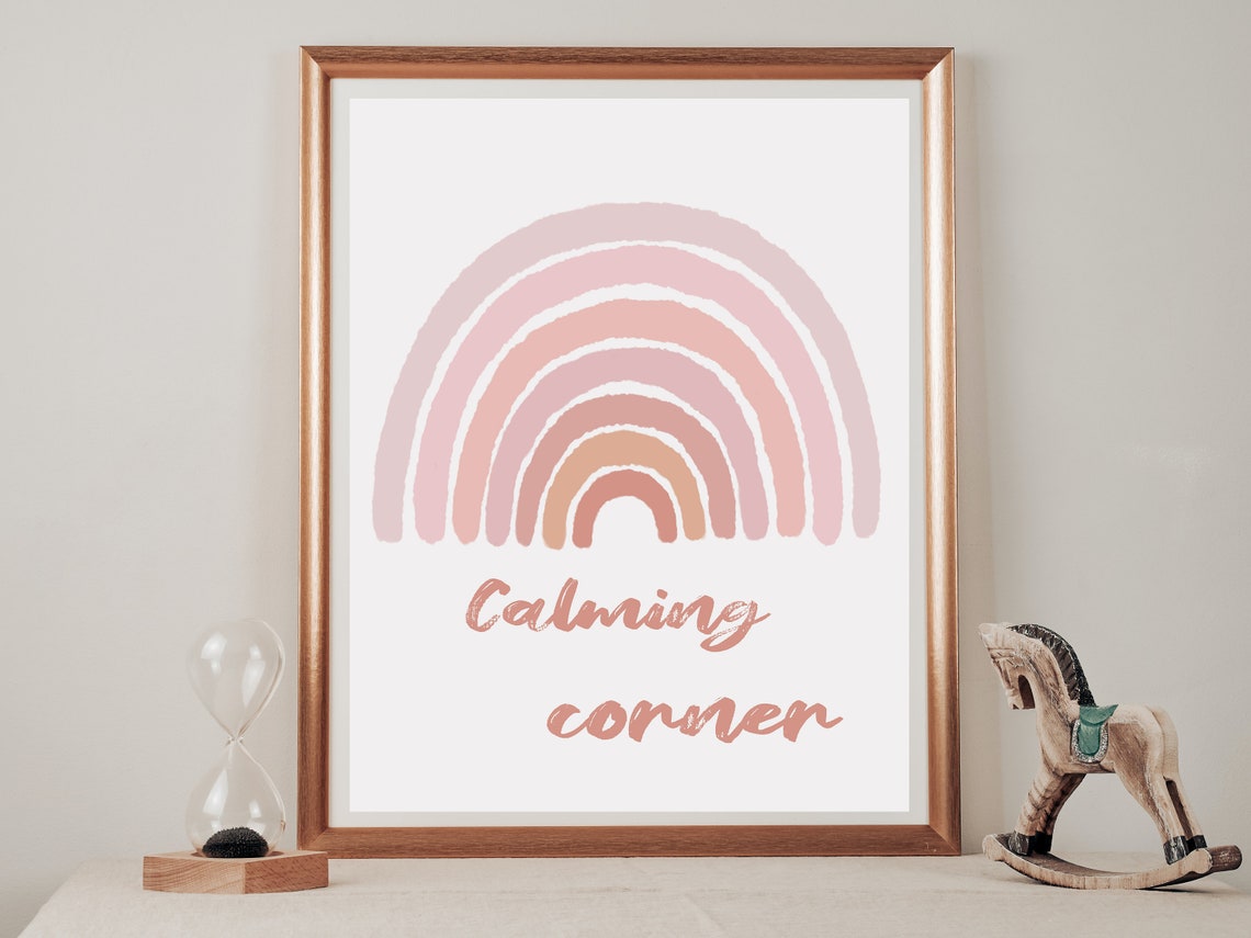 Set of 4 Calming Corner Printable, Pink Feelings Chart Posters ...