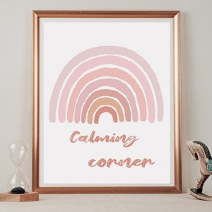 Set of 4 Calming Corner Printable, Pink Feelings Chart Posters ...