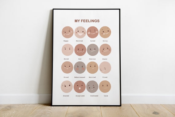 My Feelings Chart Learning Poster for Toddlers Neutral - Etsy