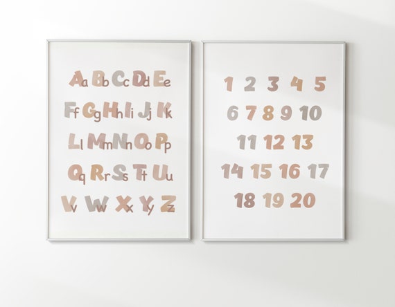 Alphabet Poster Neutral Classroom Decor Educational Posters - Etsy