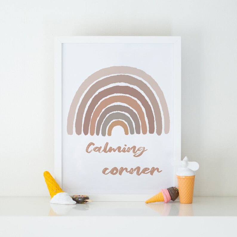 Rainbow Calming Corner Print Classroom Decor Calm Down Zone - Etsy