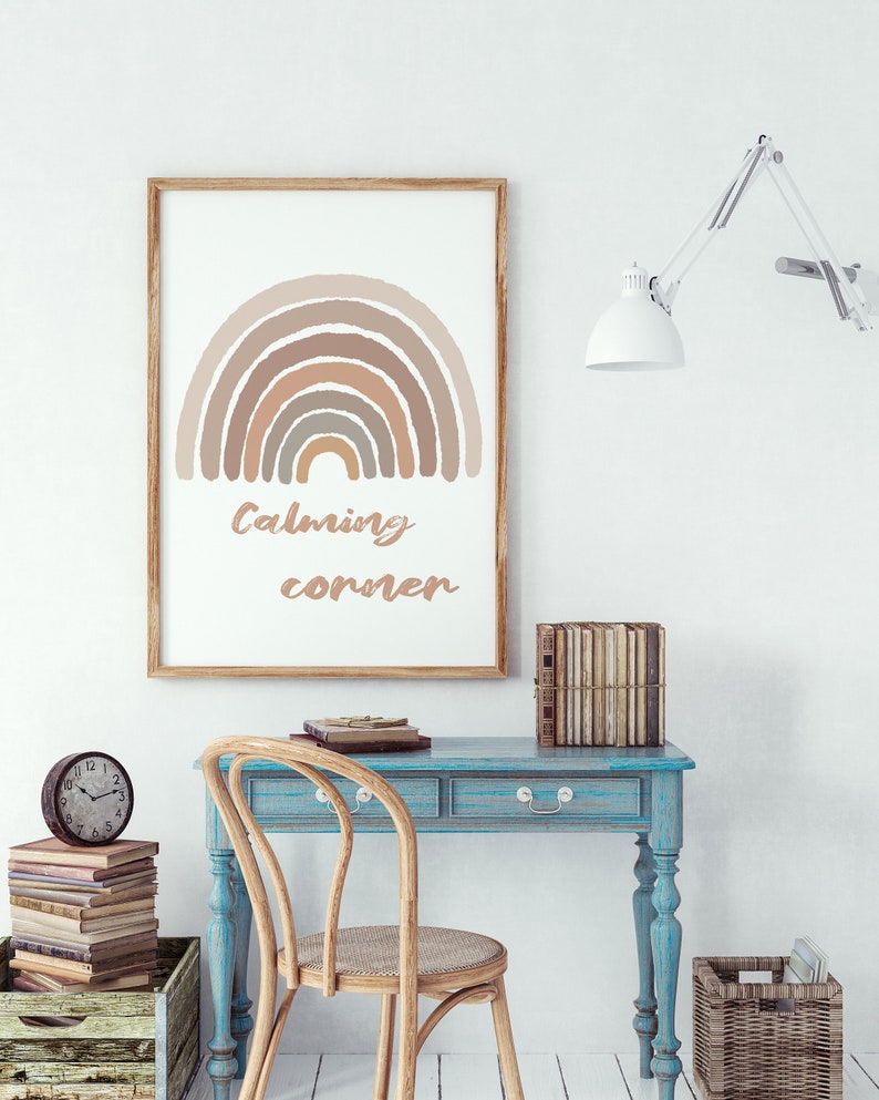Rainbow Calming Corner Print Classroom Decor Calm Down Zone - Etsy