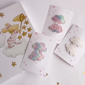 Cloud Snap Hair Clip 2 Pcs Set, Cute Hair Accessories for Girl, Rainbow ...