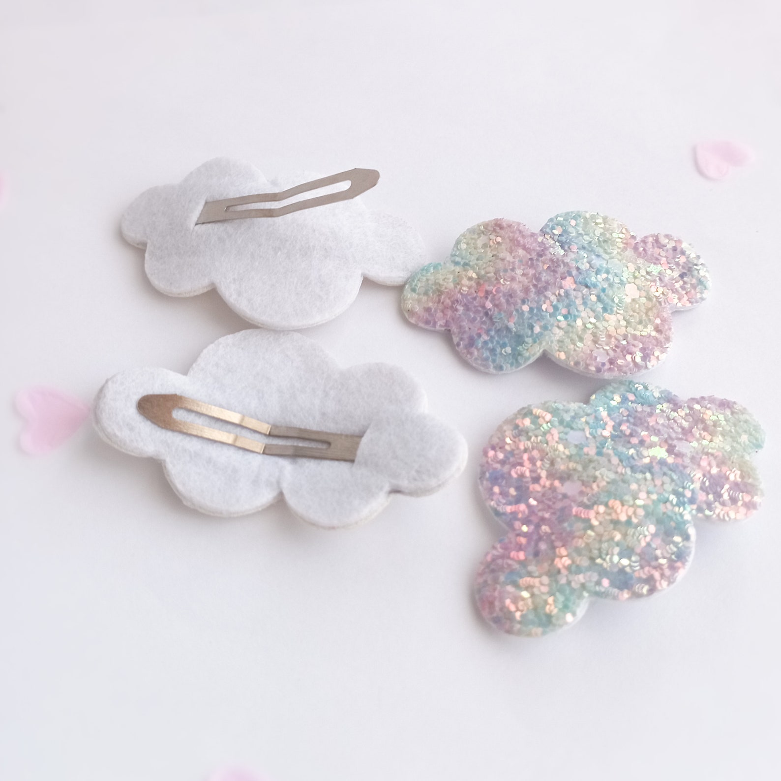 Cloud Snap Hair Clip 2 Pcs Set, Cute Hair Accessories for Girl, Rainbow ...
