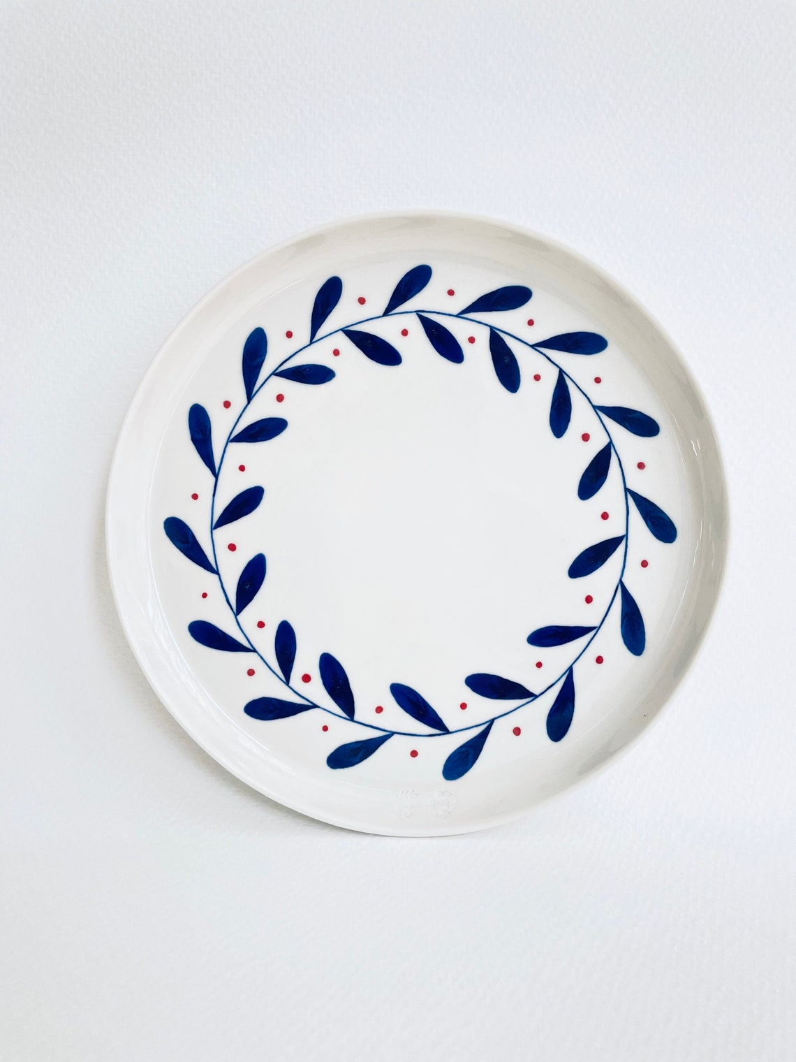 Blue Florish Plate, Botanic Plates, Blue Dinnerware, Vintage Plates ...