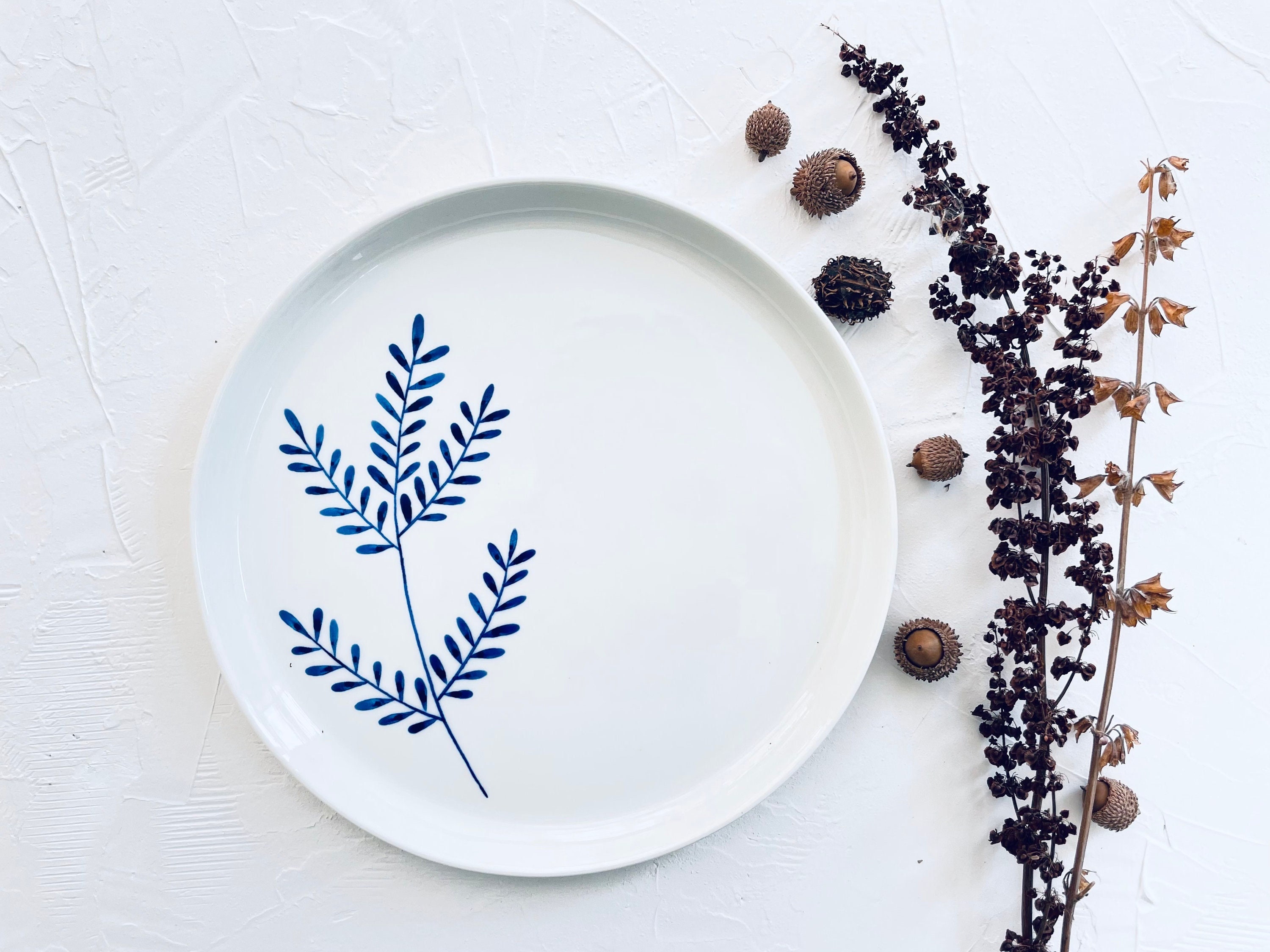 Minimal Floral Plate, Modern Dishware, Hand-crafted Dinner Plates, 21 ...