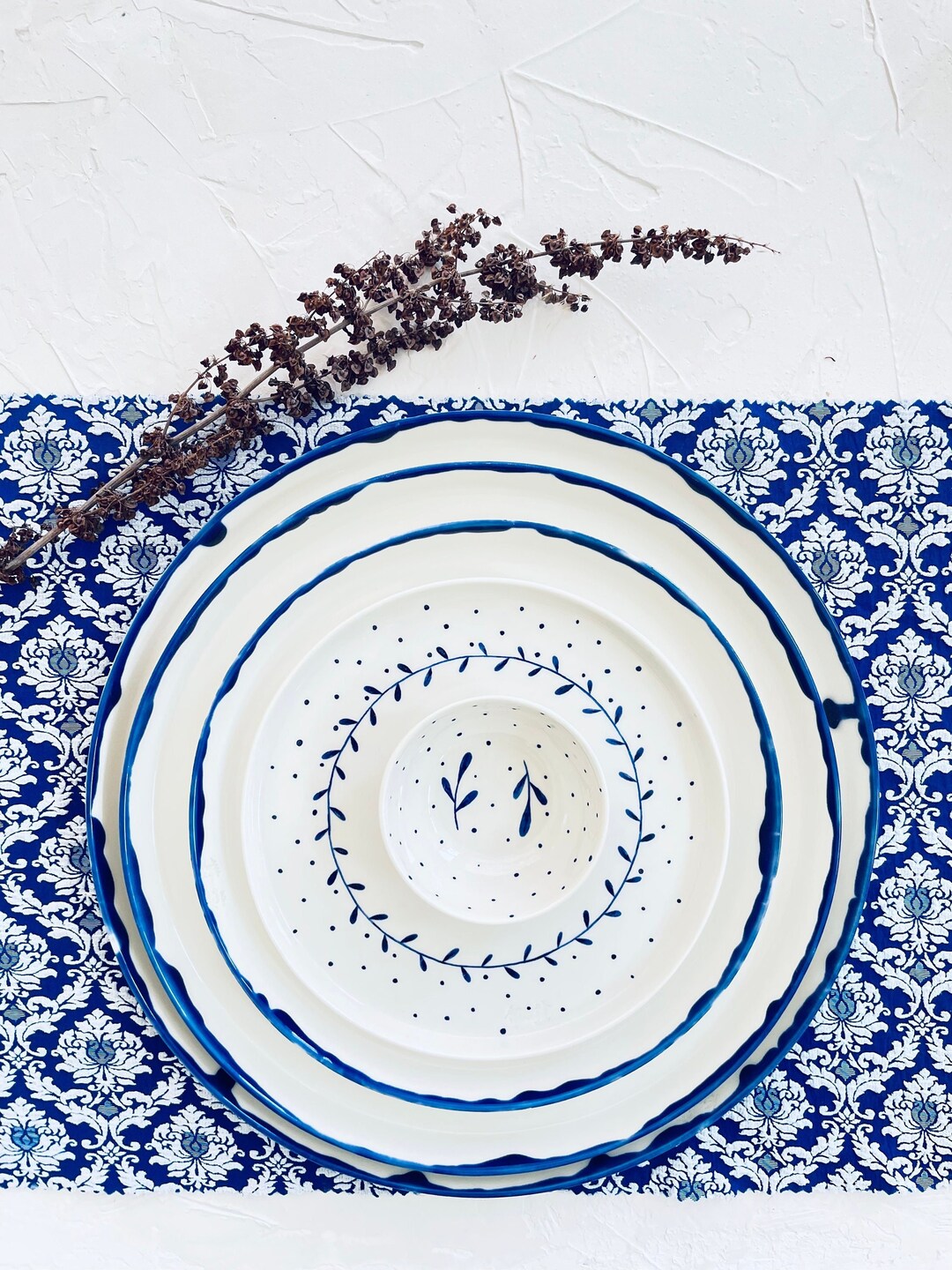 Minimal Floral Plate, Modern Dishware, Hand-crafted Dinner Plates, Mix ...