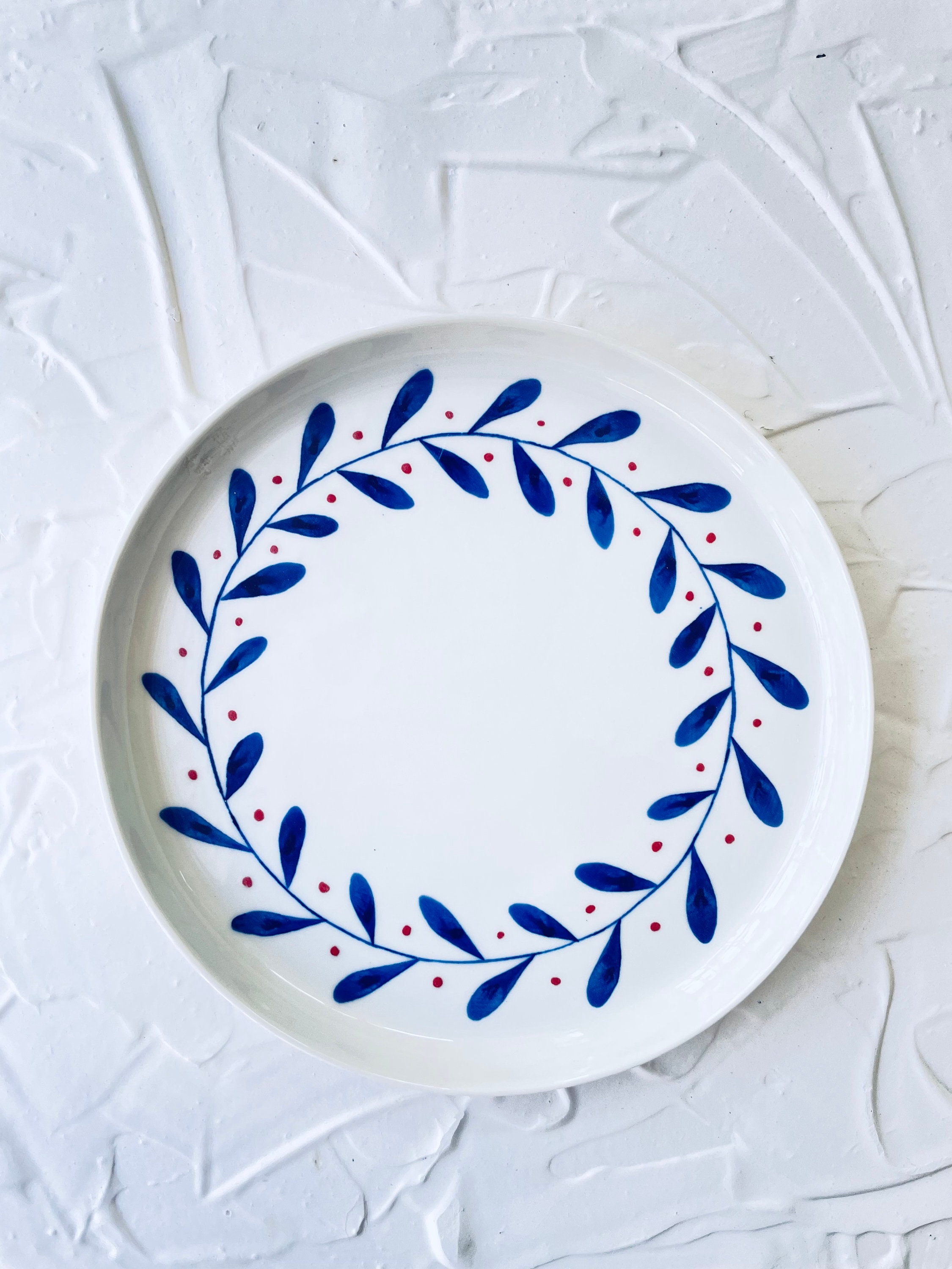 Blue Florish Plate, Botanic Plates, Blue Dinnerware, Vintage Plates ...