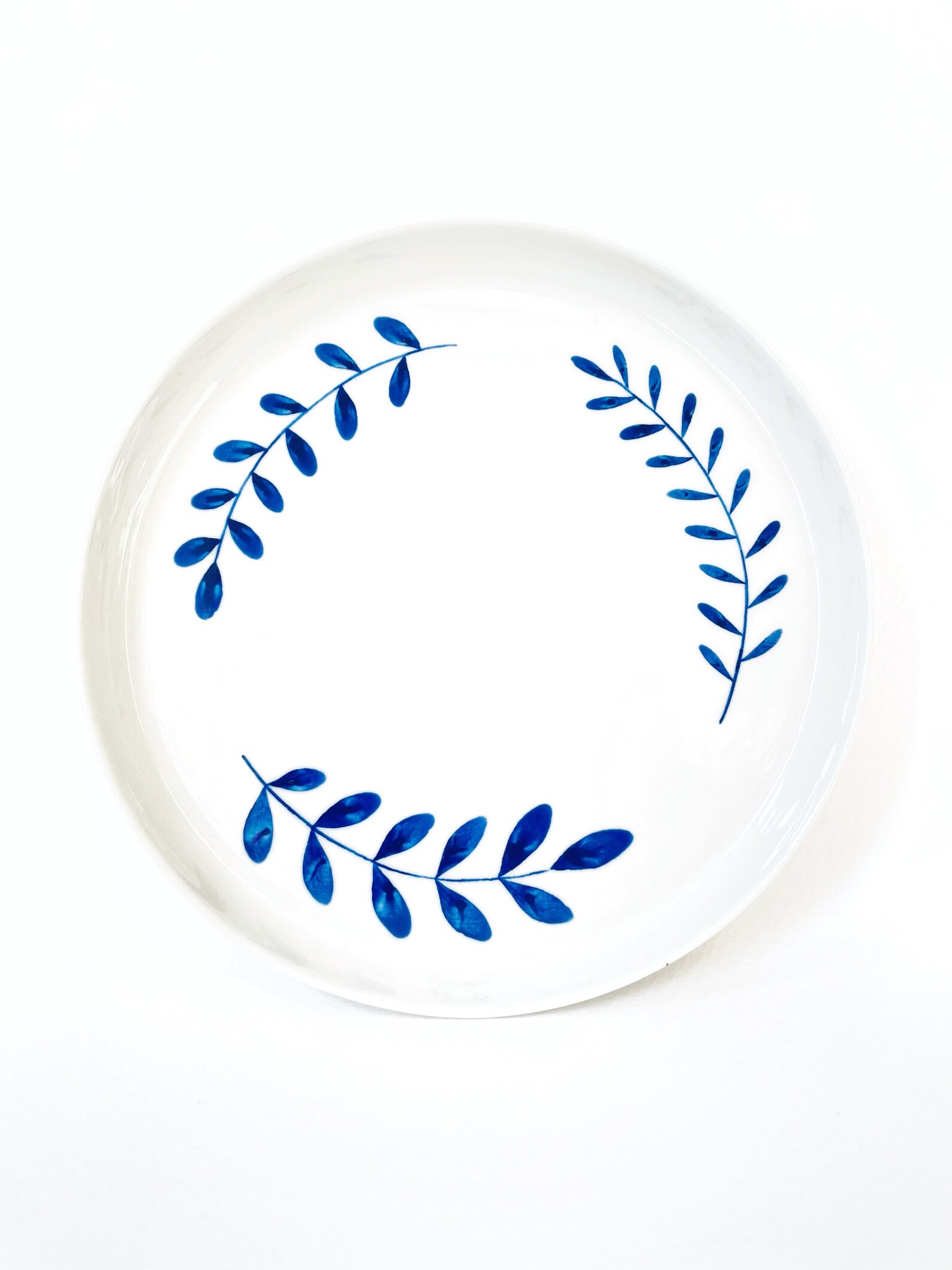 Minimal Blue Floral Plate, Cake Plate, Ceramic Plates, Decorative ...