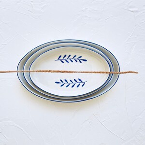 Oval Plate Set of 3, Floral Oval Plate, Handmade Pottery Serving Tray ...