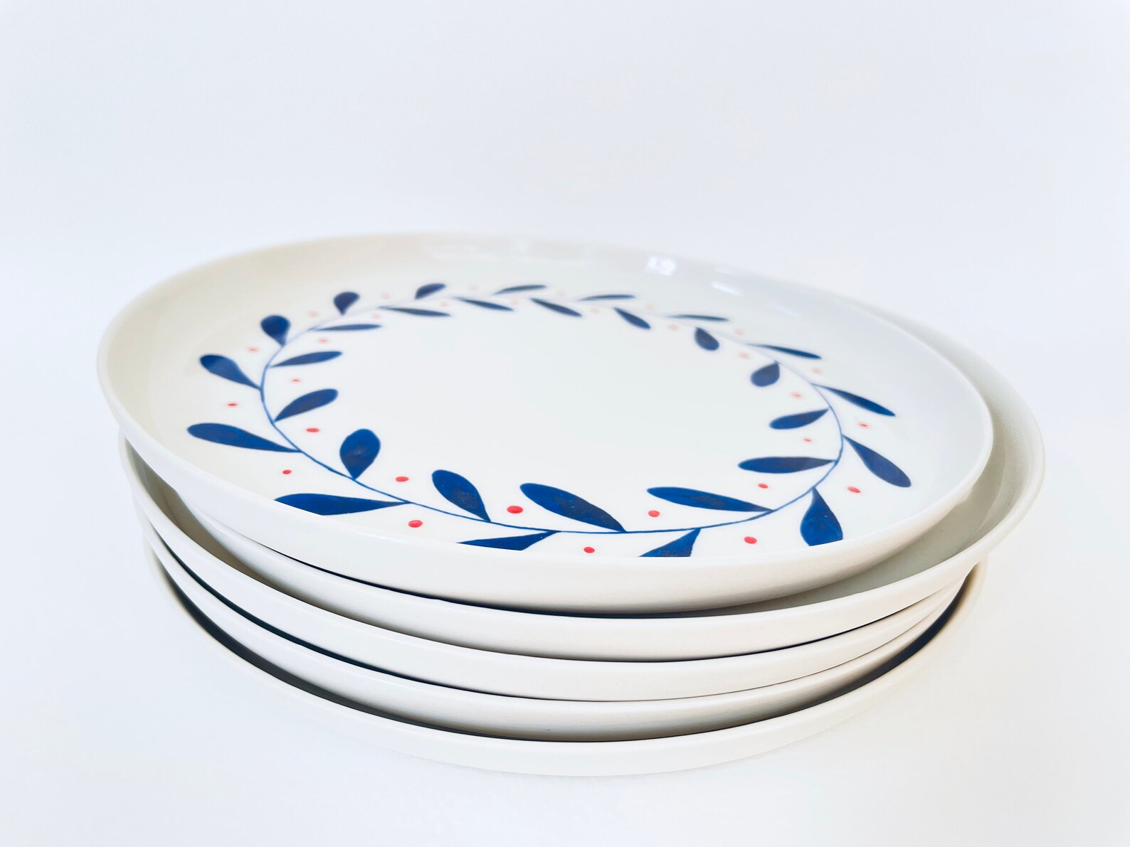 Blue Florish Plate, Botanic Plates, Blue Dinnerware, Vintage Plates ...