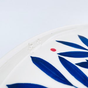 Red and Blue Plate / Dinnerware Plate / Handmade Porcelain Dish ...