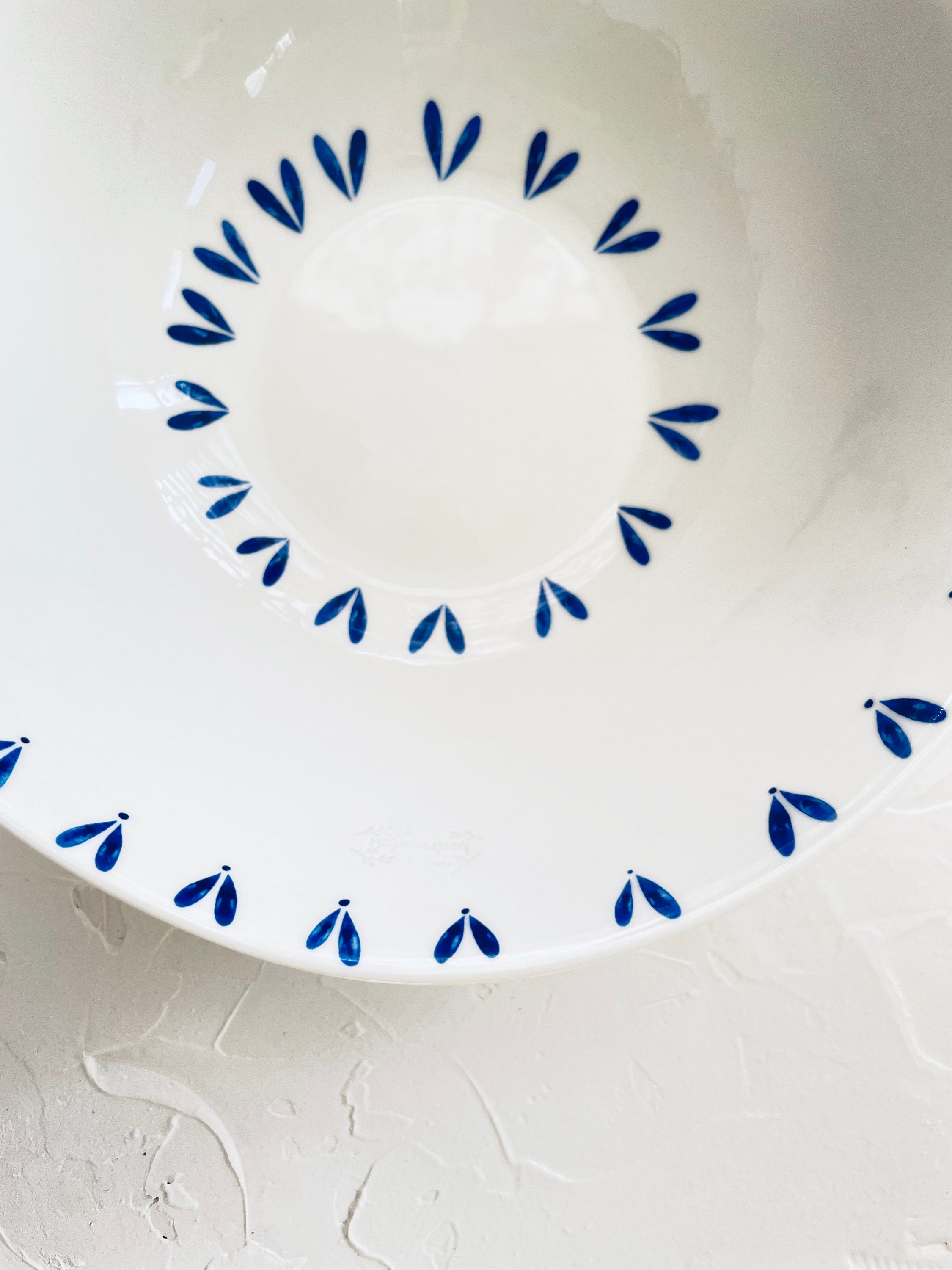 Hand Painted Salad Bowl, Fruit Bowl, Ceramic Bowl, Blue Floral Bowl ...