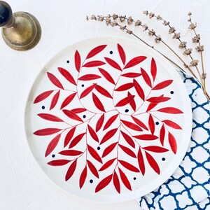 Red and Blue Plate / Dinnerware Plate / Handmade Porcelain Dish ...
