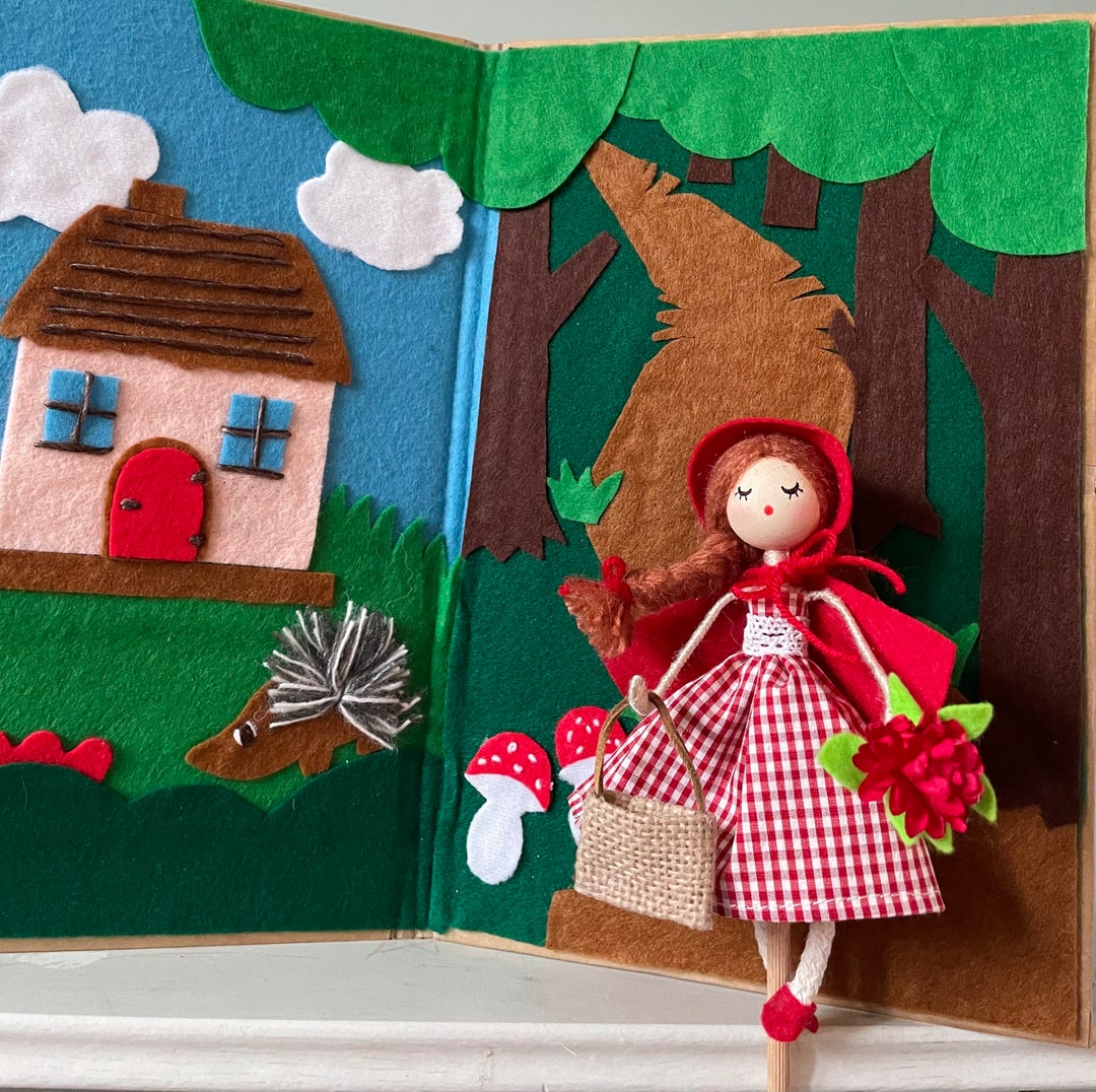 Little Red Riding Hood Puppets Set, Christmas Gift for Kids, Fairy Tale ...