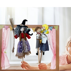 Hansel and Gretel Puppets: Fairy Tale Character Dolls, Puppet Theatre ...