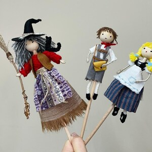 Hansel and Gretel Puppets: Fairy Tale Character Dolls, Puppet Theatre ...