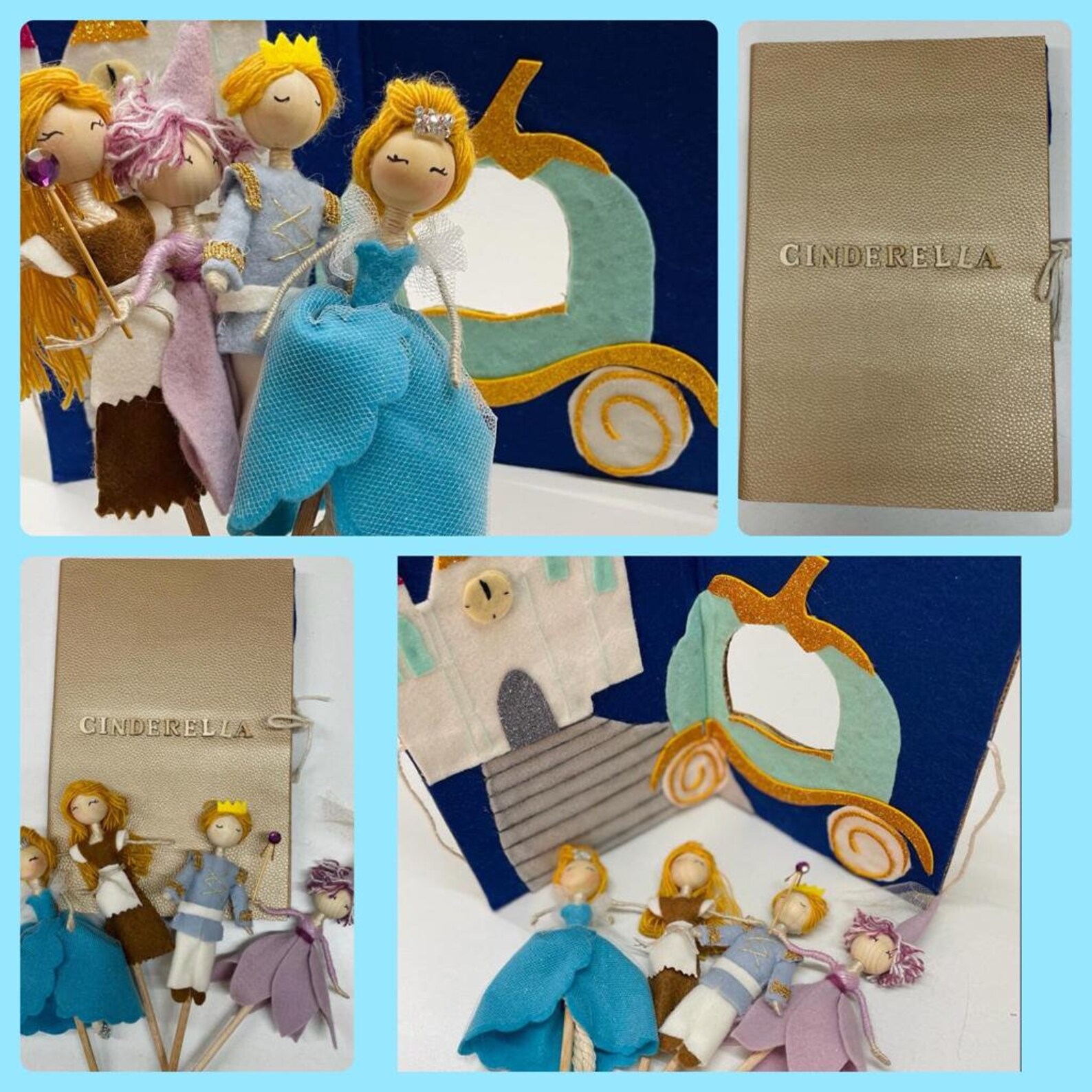 Cinderella Puppets Set, Fairy Tale Puppets, Fairy Tale Dolls, Puppet ...