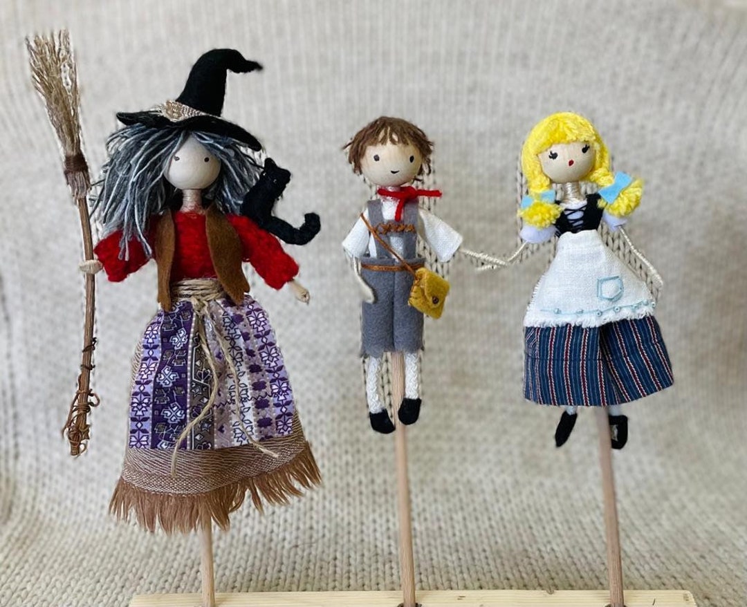 Hansel and Gretel Puppets: Fairy Tale Character Dolls, Puppet Theatre ...