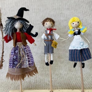 Hansel and Gretel Puppets: Fairy Tale Character Dolls, Puppet Theatre ...