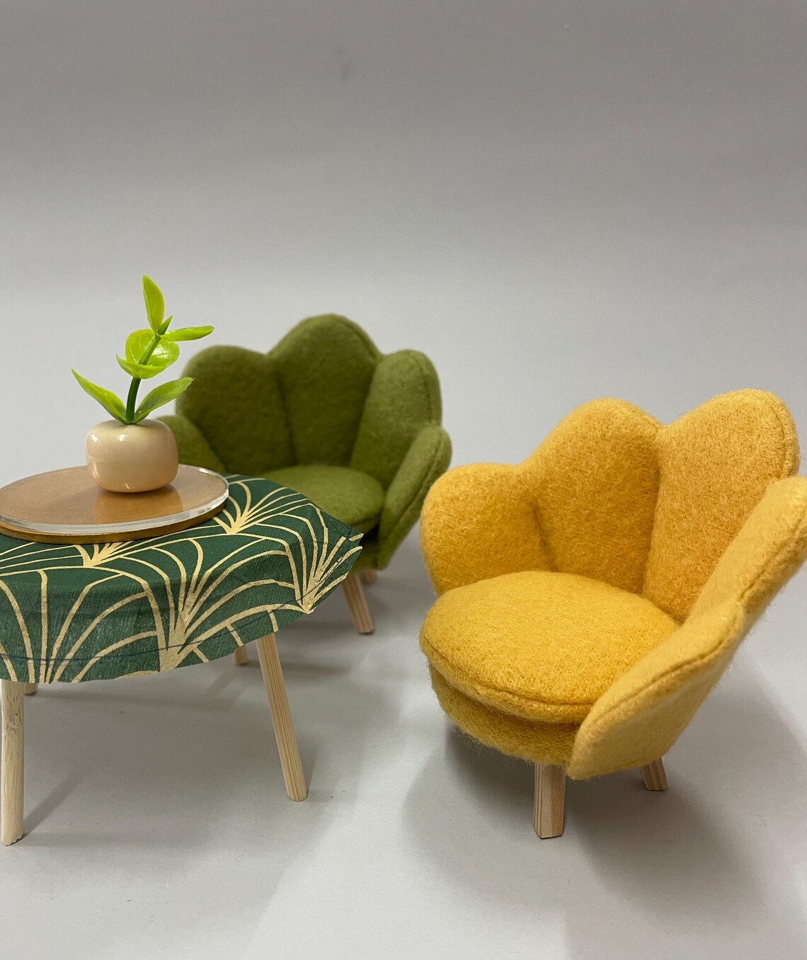 Handmade Dollhouse Armchair, Miniature Living Room Furniture, 1:12 ...