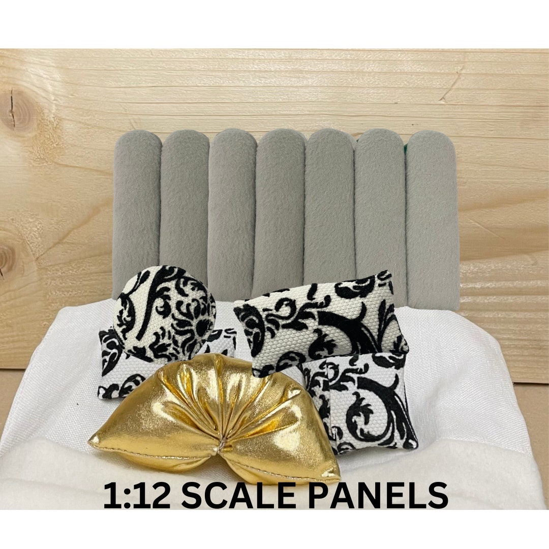 Dollhouse Headboard Panel, 1:12 Scale Bedroom, Miniature Wall Panels, 1 ...