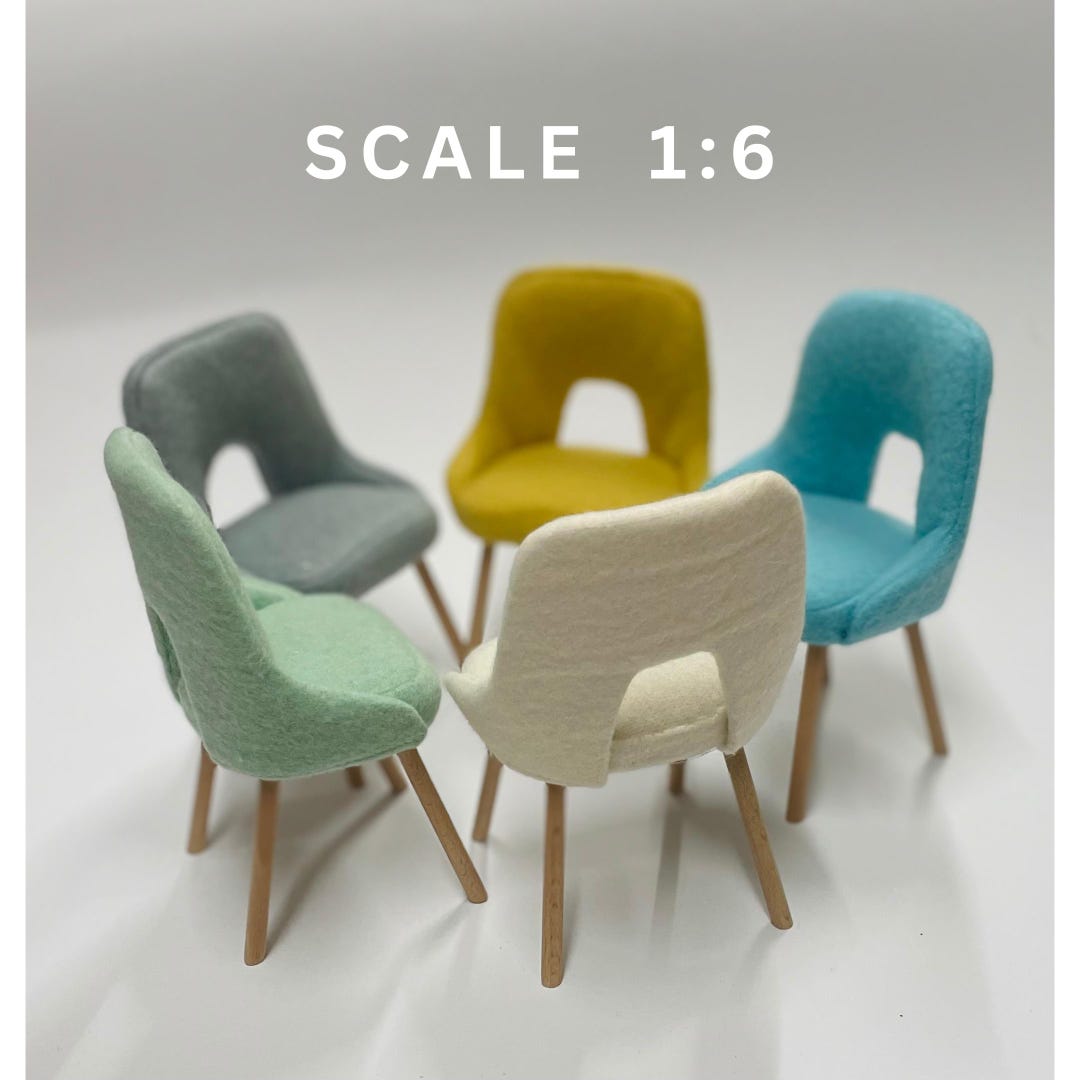 Dining Room Chairs, Dollhouse Furniture, 1:6 Scale Chairs for 12 ...