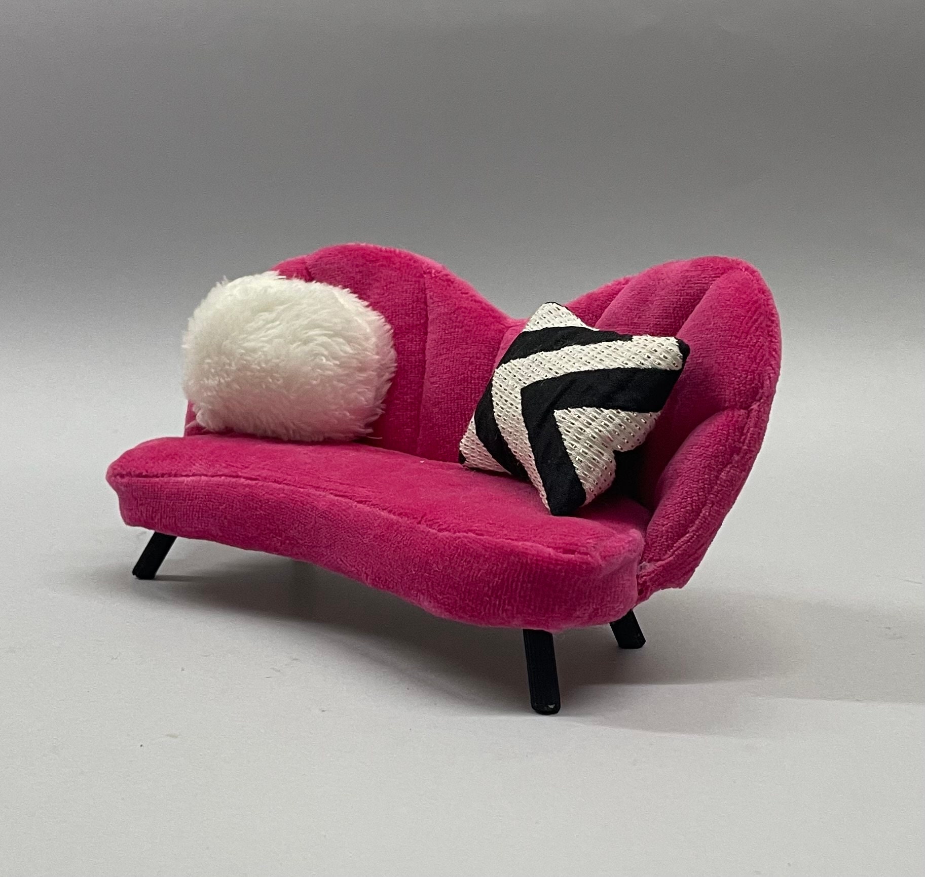 Miniature Pink Sofa, 1:12 Scale Sofa, Miniature Furniture, Modern Sofa ...