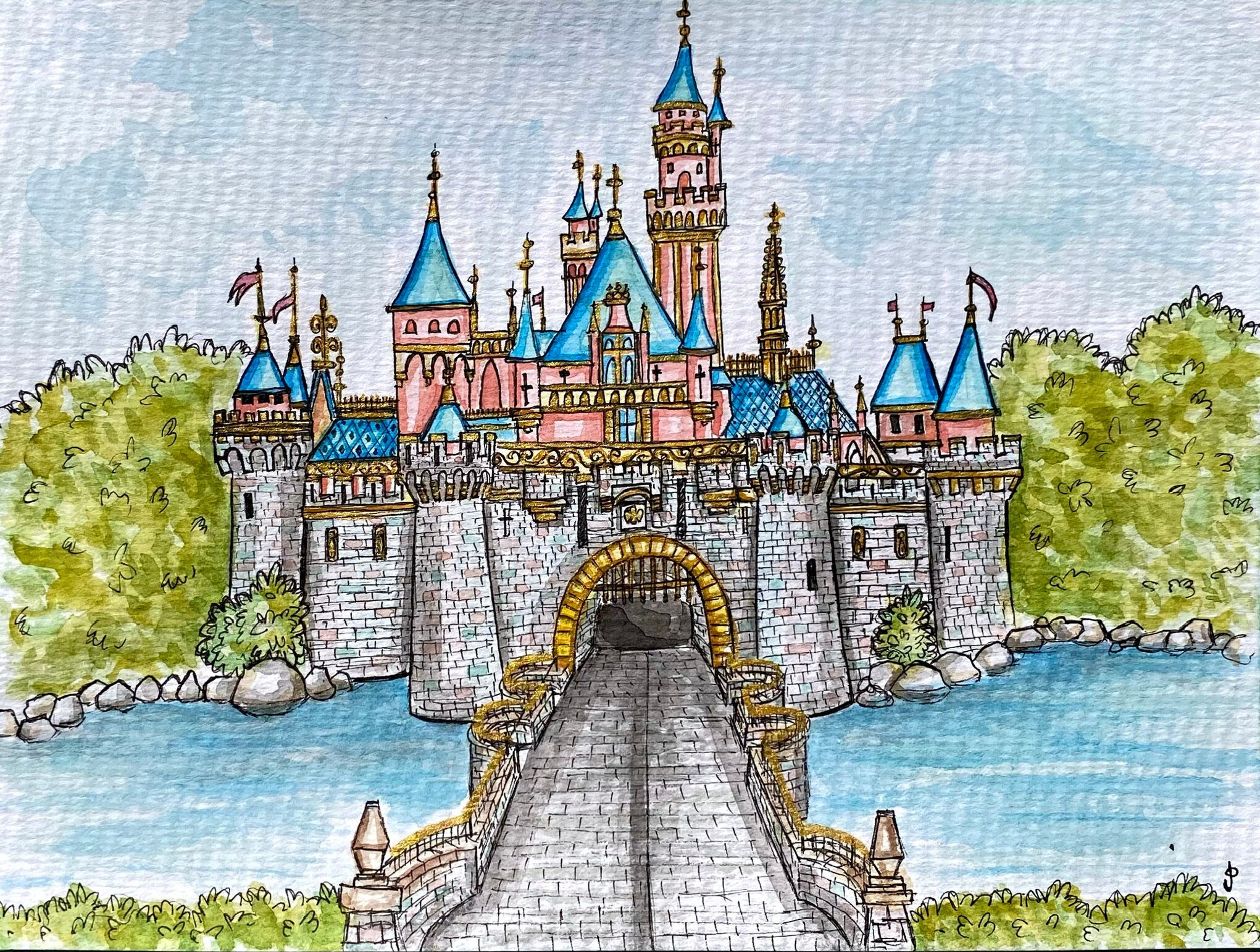 PRINT: Disneyland Castle - Etsy