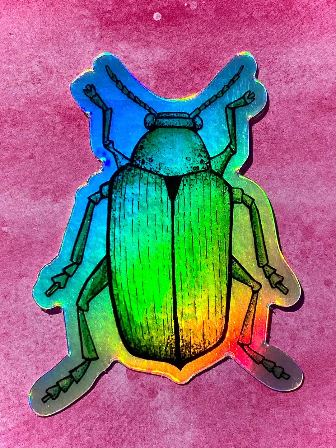 STICKER: Beetle Holographic Vinyl - Etsy