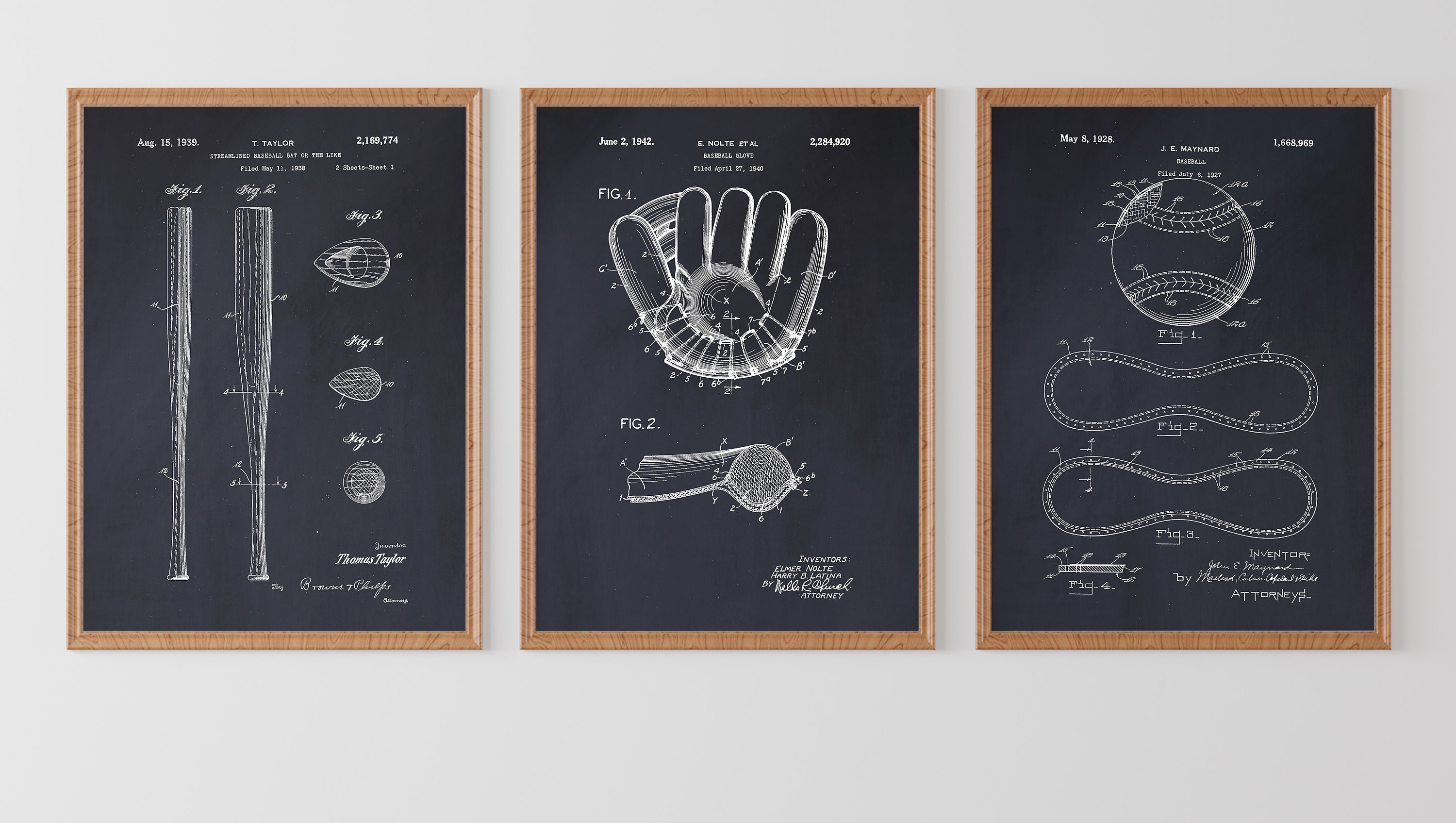 Baseball Patent Print Set | INSTANT DOWNLOAD | Baseball Gift | Baseball ...