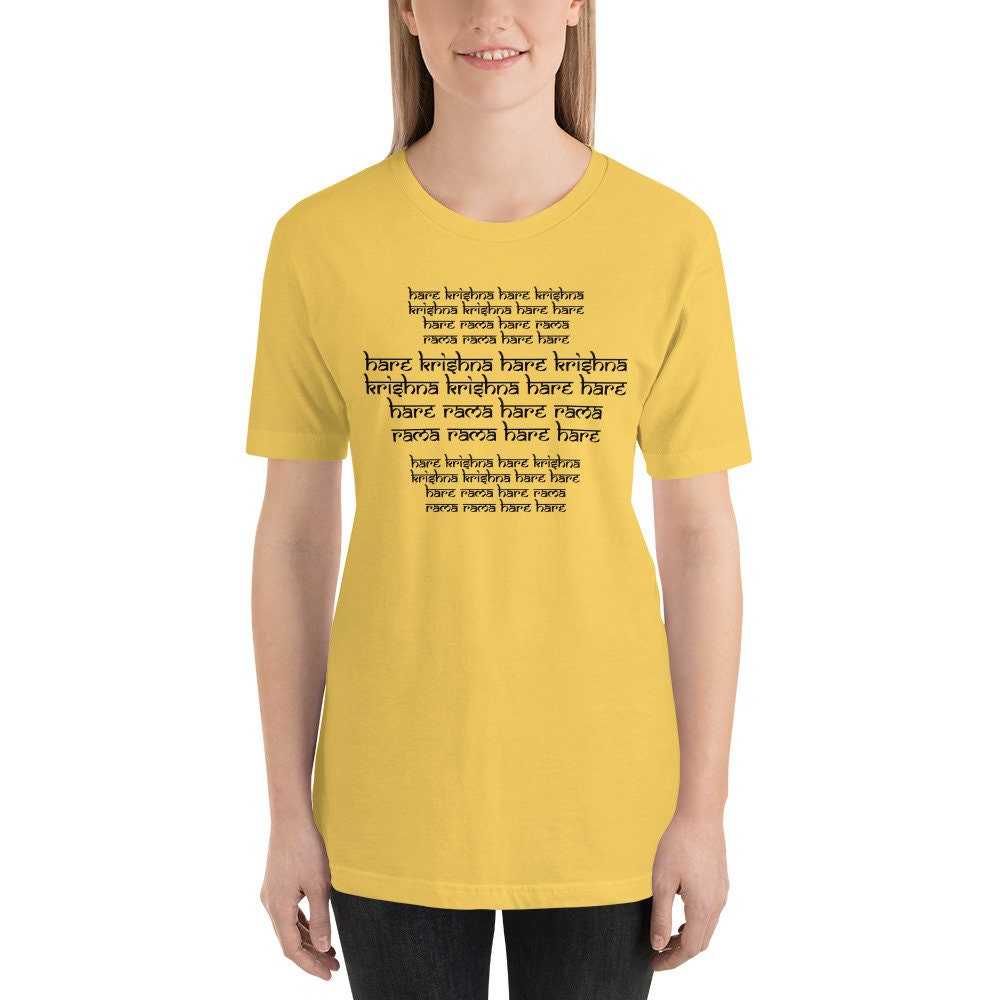 Hare Krishna Hare Rama Maha Mantra Spiritual Text Tee. - Etsy